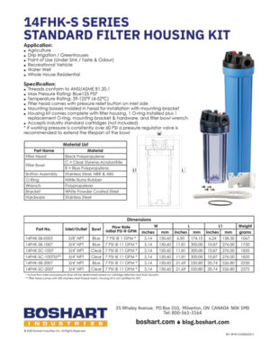 14FHK-S SERIES - Boshart Industries