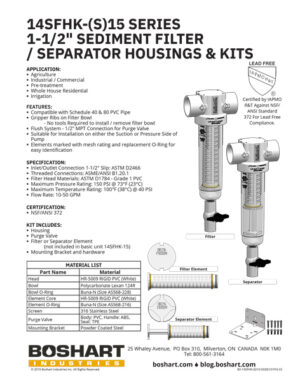 14SFHK(S)15 SERIES - Boshart Industries