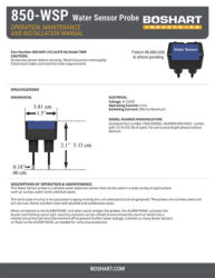 850-WSP WATER SENSOR PROBE - INSTALLATION SHEET - Boshart Industries